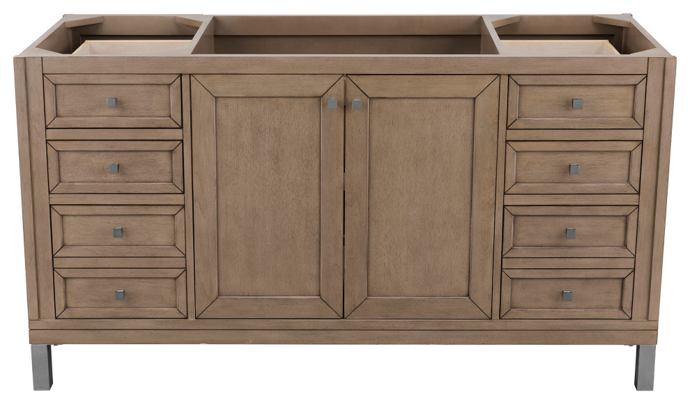 Chicago 60" Single Vanity Whitewashed Walnut - Contemporary - Bathroom ...
