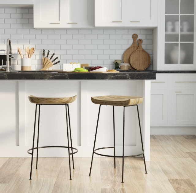 Raja Contoured Stool - Industrial - Bar Stools And Counter Stools - by ...