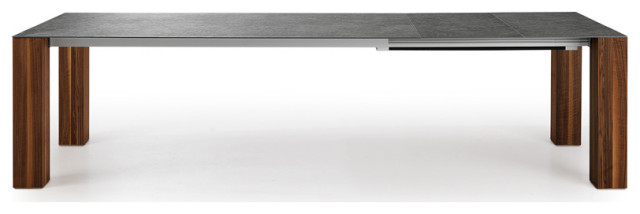 Teresa Dining Table With Solid Wild Oak Legs Gray Ceramic Top 118 ...