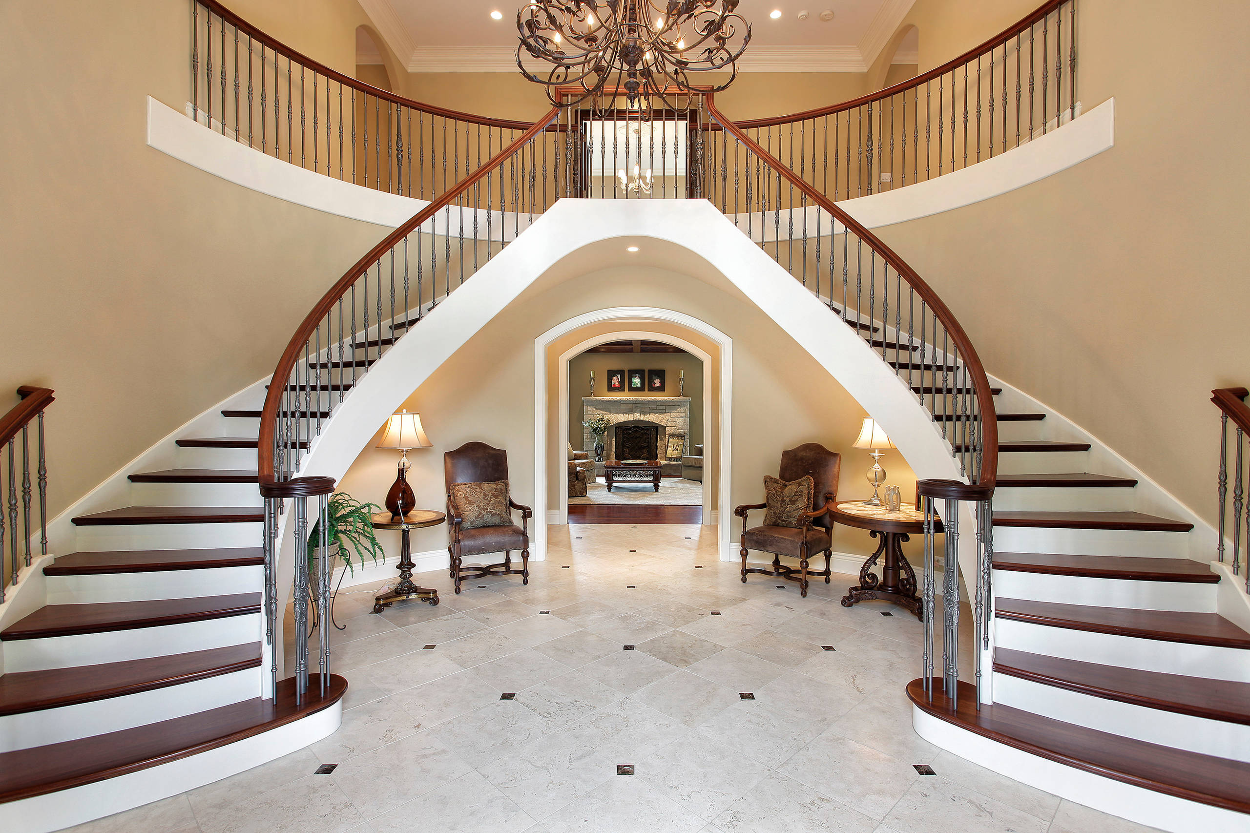 Double Staircase Entryway