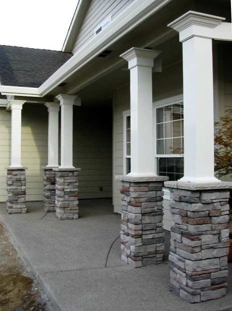 Entrance House Front Porch With Pillars Design Ideas