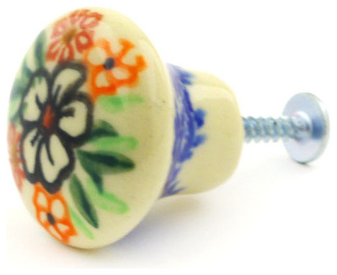 Polmedia Polish Pottery 2" Stoneware Drawer Pull Knob - Farmhouse - Cabinet And Drawer Knobs ...