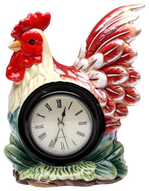 Rooster Clock - Farmhouse - Desk And Mantel Clocks - by Cosmos Gifts Corp.