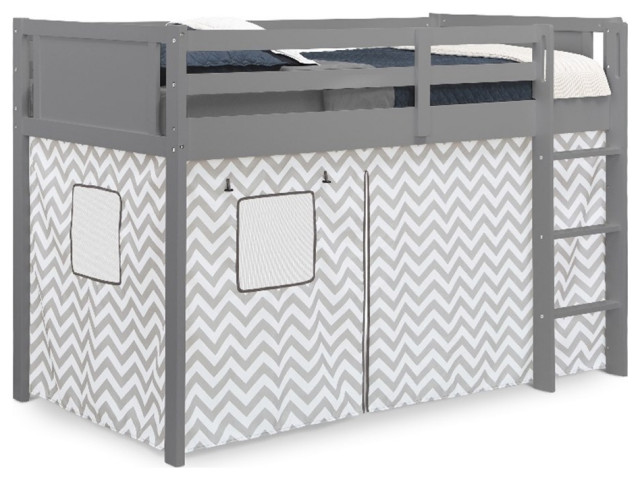 Delta Children Generic Fabric Loft Bed Tent for Low Twin Bed in Gray ...