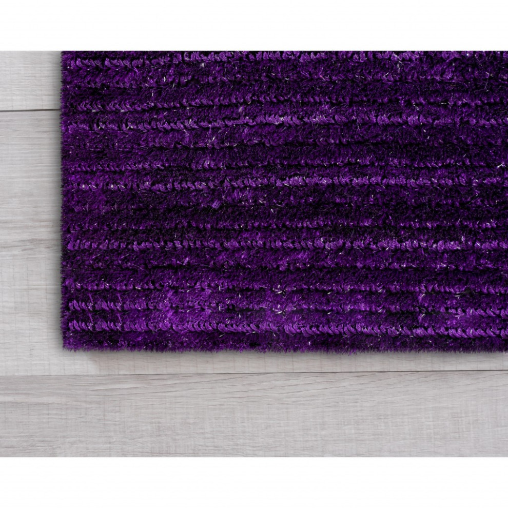 8" x 10" Eggplant Purple Modern Shimmery Area Rug - Contemporary - Area ...