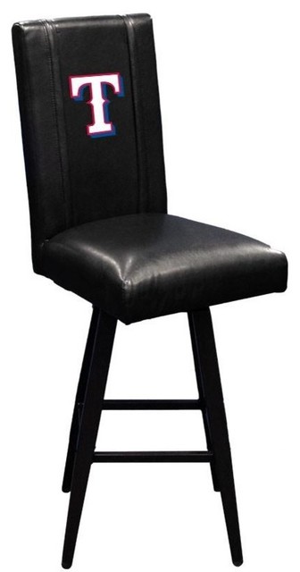 Texas Rangers Secondary Swivel Bar Stool With Black Vinyl - Midcentury ...