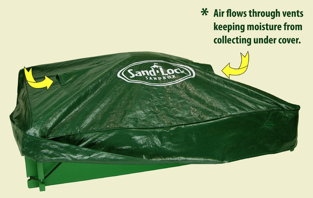 5 x 5 SandLock Sandbox with Cover + Seats - Contemporary - Sandboxes ...