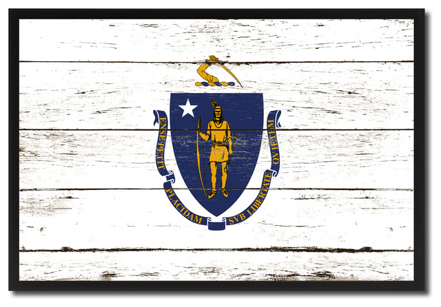 Massachusetts State Flag Canvas Print, 13"x17" - Contemporary - Prints ...