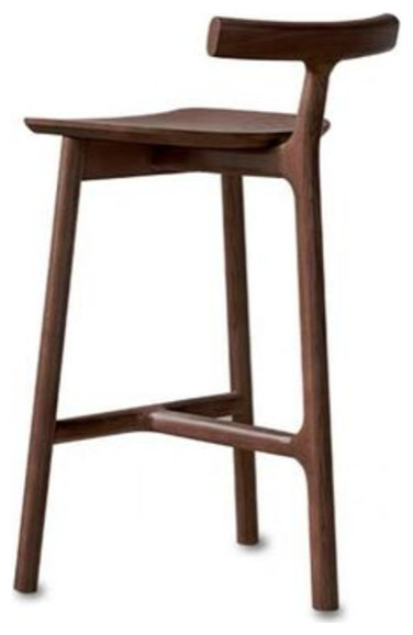 Nordic-Styled Bar High Stool Made of Solid Wood, H23.6" - Midcentury ...