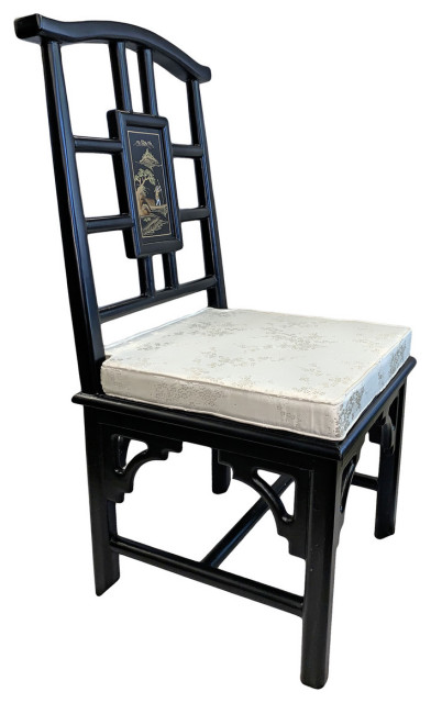 Carved Oriental Chair Hand Painted Oriental Landscape - Asian ...