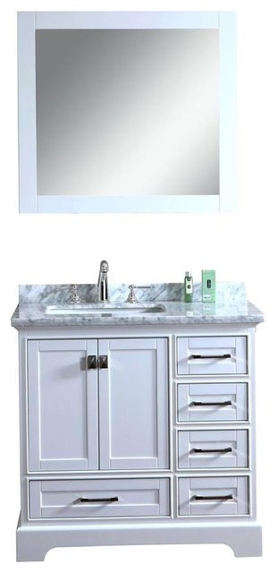 Newport Grey 36 inch Single Sink Bathroom Vanity with Mirror, 36 x 22 x ...