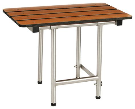 Teak Phenolic Bariatric Folding Wall Mount Bathroom Shower Seat Bench ...
