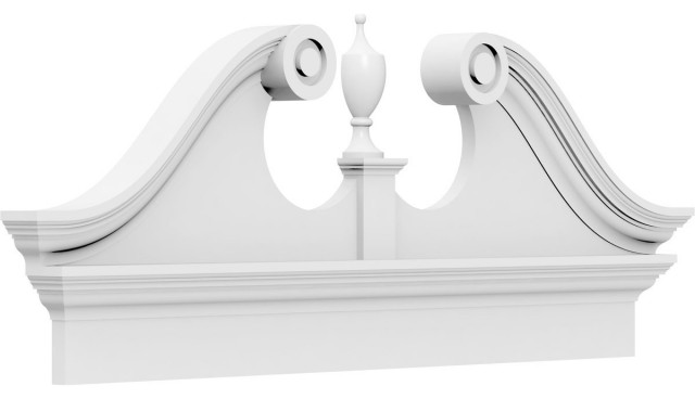Rams Head Architectural Grade PVC Pediment, 36"W x 15-7/8"H x 2-3/4"P ...