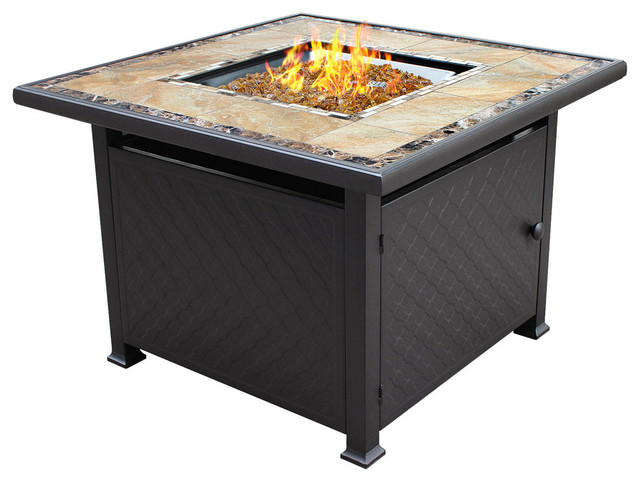 Square Tile Fire Pit, Bronze - Transitional - Fire Pits - by ...