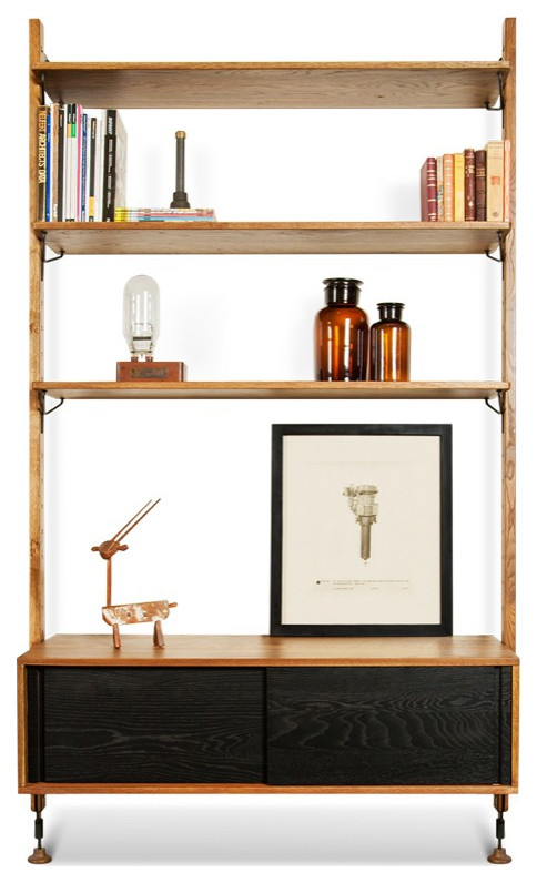 Theo Hard Fumed Wood Modular Shelving, HGDA452 - Transitional - Display ...