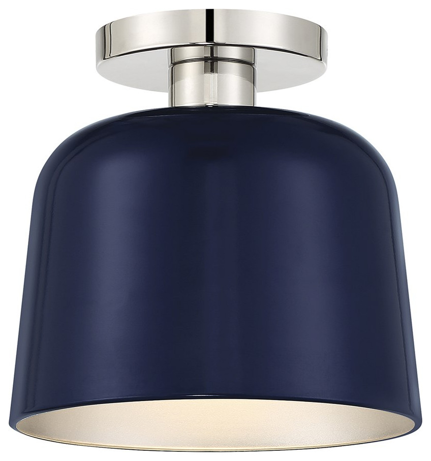 Savoy House Meridian 1-Light Ceiling Light M60067NBLPN, Navy Blue With ...
