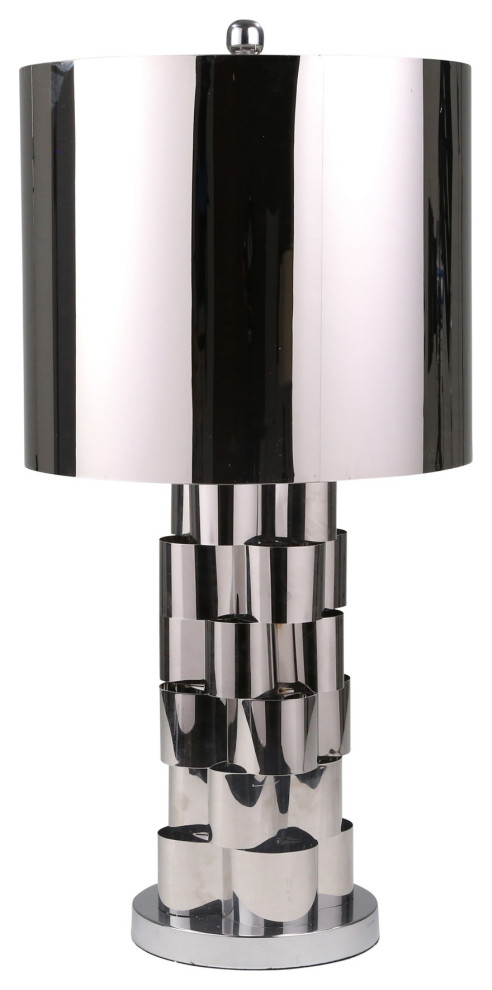 Metal 30" Abstract Table Lamp,Silver - Contemporary - Table Lamps - by ...