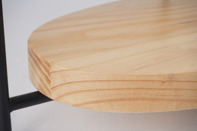 39" Modern Oval Coffee Table with Storage Shelf Light Wood and Metal ...