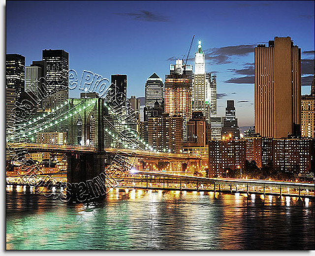 Brooklyn Bridge (Color) One Piece Peel & Stick CANVAS Wall Mural ...