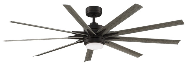 Odyn Ceiling Fan, Dark Bronze With Weathered Wood Blades, 72 ...