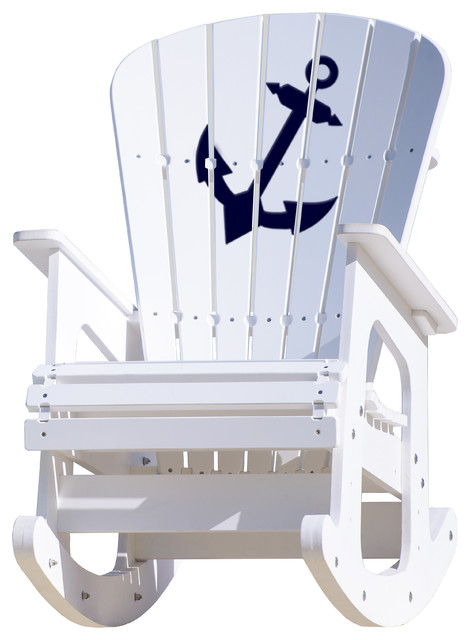 Rocking Chair - Blue Anchor - Beach Style - Adirondack Chairs - by Key ...