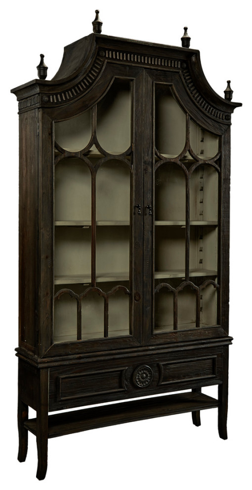 Reims Cathedral Black Arched Cabinet - Contemporary - Accent Chests And ...