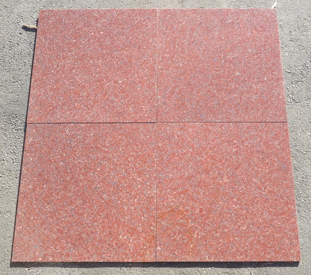 Imperial Red Granite Tiles, Polished Finish, 12"x12", Set of 160 ...