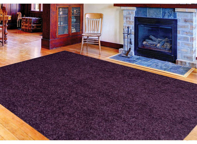 Home Queen Kids Solid Color Area Rugs, Purple, 2' Octagon ...