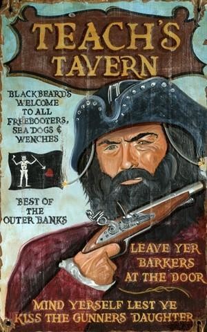 Vintage Blackbeard Tavern Sign - Midcentury - Prints And Posters - by ...