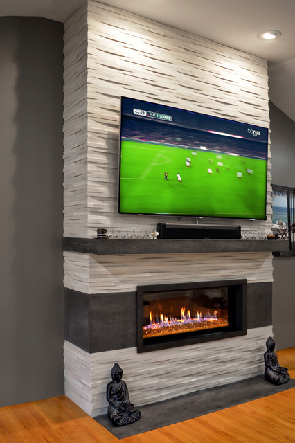 Hip Modern Linear Fireplace - Modern - New York - by Ember Fireplaces