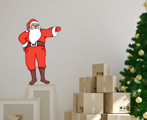 Christmas Santa Vinyl Wall Decal ChristmasSantaUScolor007, 10 in ...