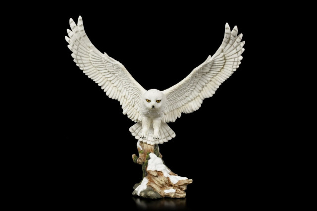 Flying Snowy Owl Sculpture Art Statue Artwork - Contemporary ...