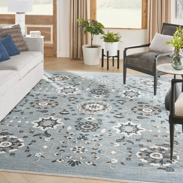 Nourison Home 9'x12' Lennox Area Rug, 9'x12' - Traditional - Area Rugs ...