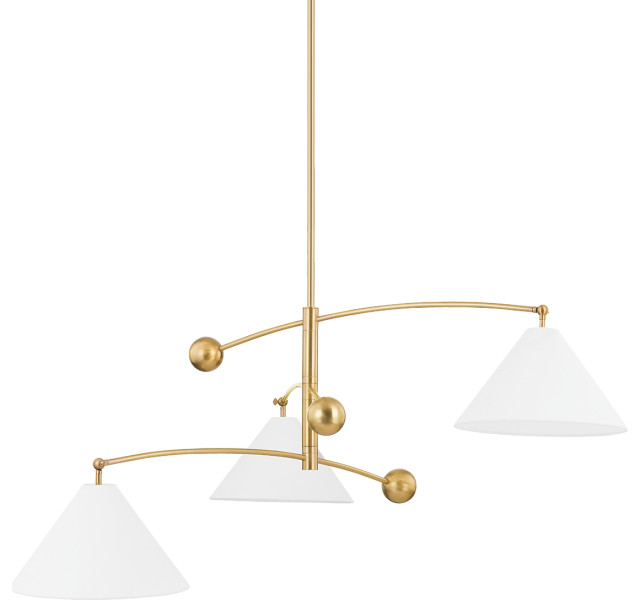 Birdie 3-Light Chandelier Aged Brass - Transitional - Chandeliers - by ...