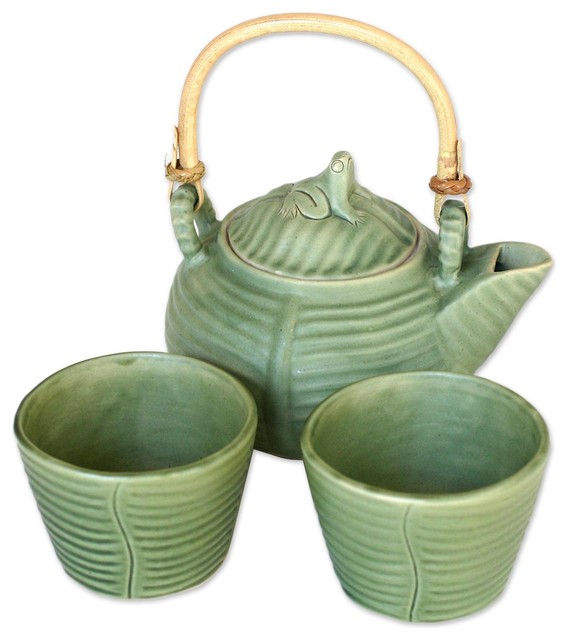 Banana Frog Ceramic Tea Set, Set For 2 - Tropical - Tea Sets - by ...