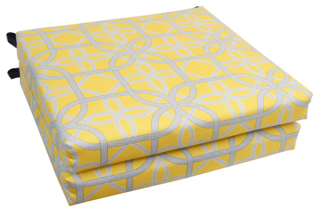 20"X19" Patterned Outdoor Chair Cushions, Set of 4, Keene Soliel ...