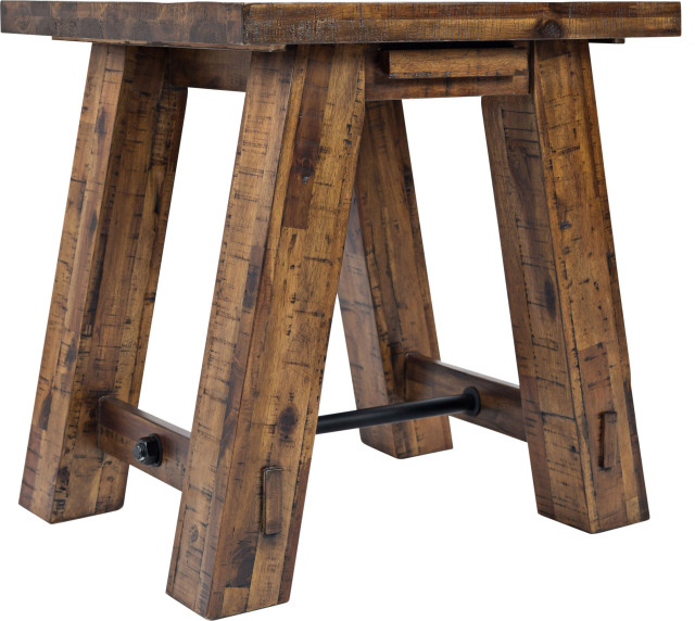 Cannon Vallen Trestle End Table - Rustic - Side Tables And End Tables ...