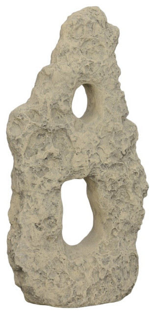 Cast Stone Table Top Sculpture, Double Hole, Roman Stone, 12x6x24 ...