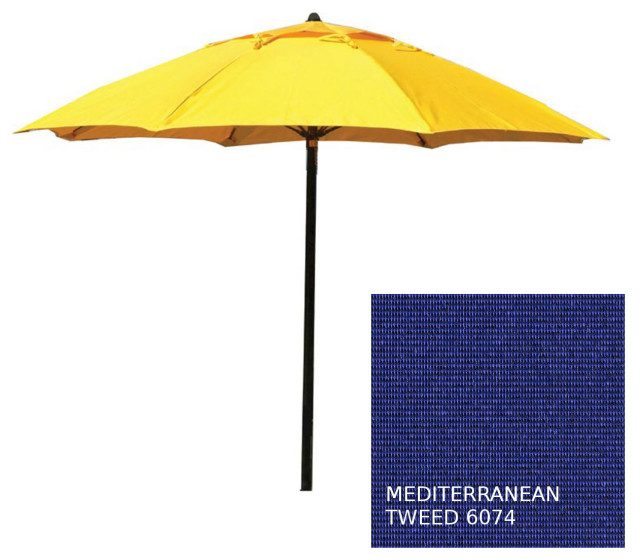 Las Olas 6 Rib .500 9' Hexagon Market Umbrella, Medium Tweed ...