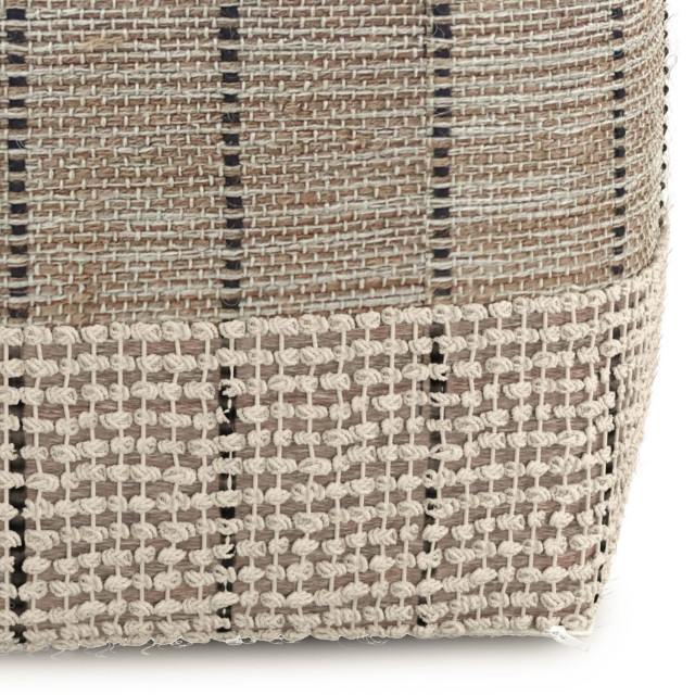 Elmer Square Woven Pouf - Transitional - Floor Pillows And Poufs - by Simpli Home Ltd. | Houzz