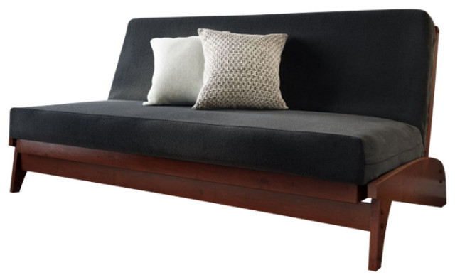 Dillon Dark Cherry Futon Package with Polaris Futon and Cover, Queen ...