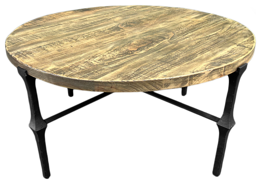 Modern Farmhouse Round Coffee Table - Industrial - Coffee Tables - by ...