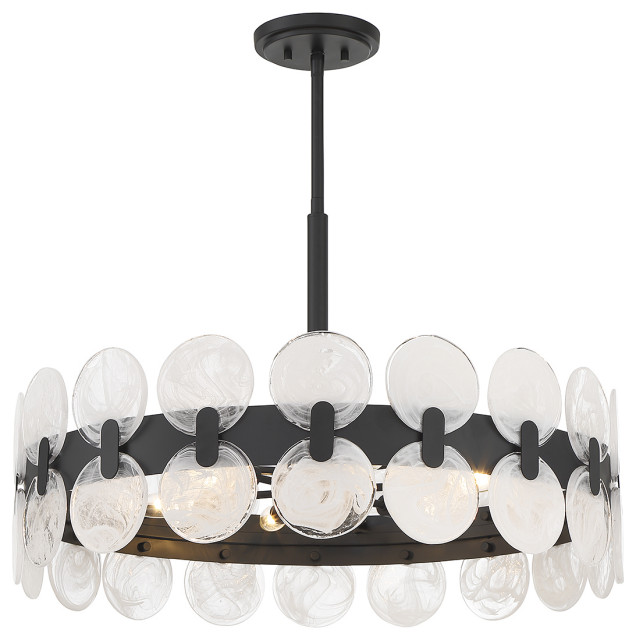 Boca 6-Light Chandelier, Matte Black - Contemporary - Chandeliers - by ...