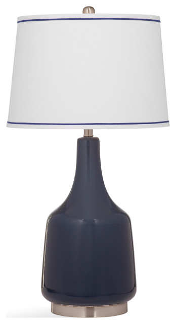 Bassett Mirror Morgan Table Lamp, Dark Blue - Contemporary - Table ...