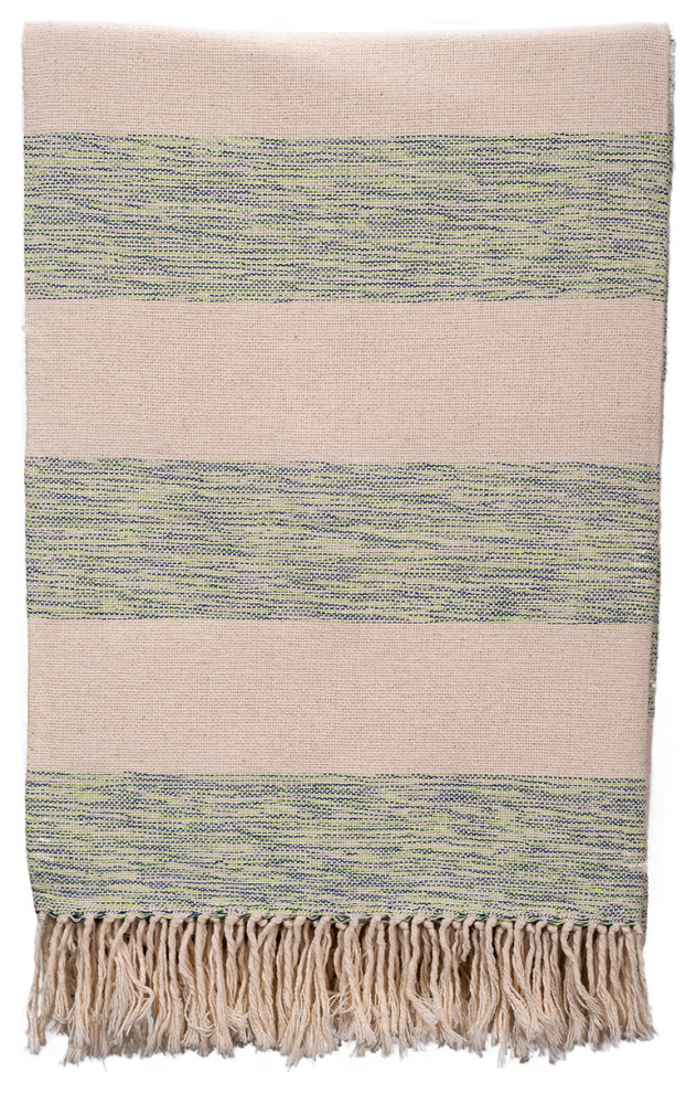 Mixed Weave Cotton Throws & Blankets, Extra Large - Beach Style ...