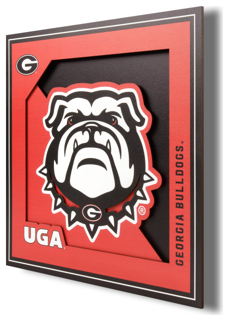 Georgia Bulldogs 3D Logo Series Wall Art - 12x12 - Contemporary - Wall ...