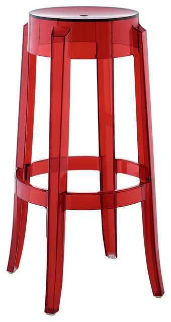 Modern Red Casper Bar Stool, 13"Lx13"Wx29.5"H - Contemporary - Bar ...
