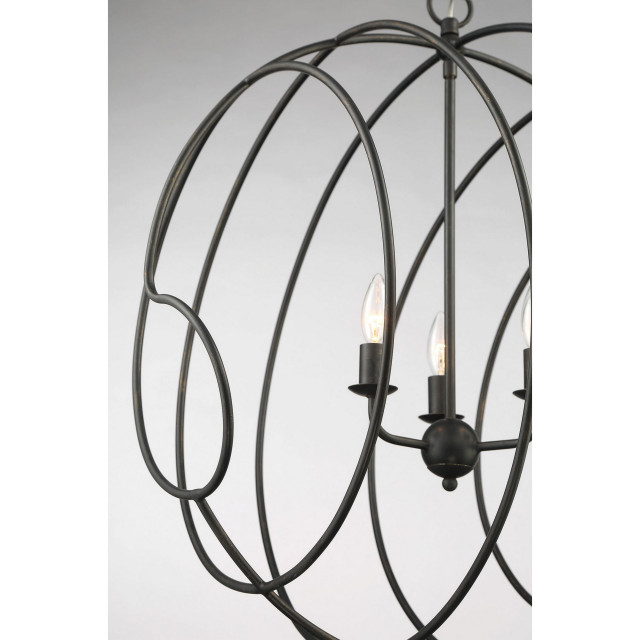Conduit Large 3-Light Industrial Orb Chandelier - Transitional ...
