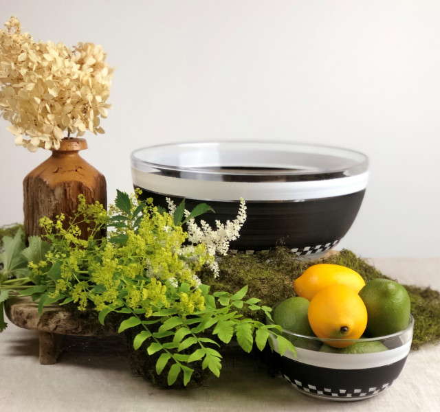 Black & Checkered Chalk 11" Bowl - Modern - Dining Bowls - Other - by ...