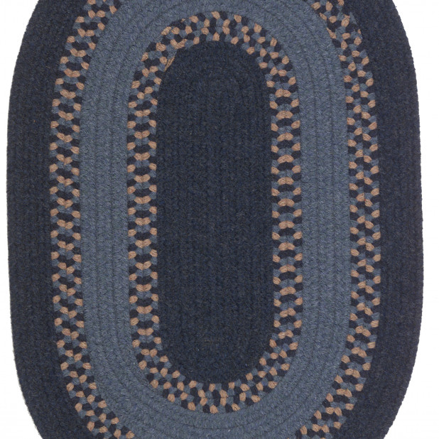 Corsair Banded Oval - Navy 14x18, Oval, Braided - Contemporary - Area ...